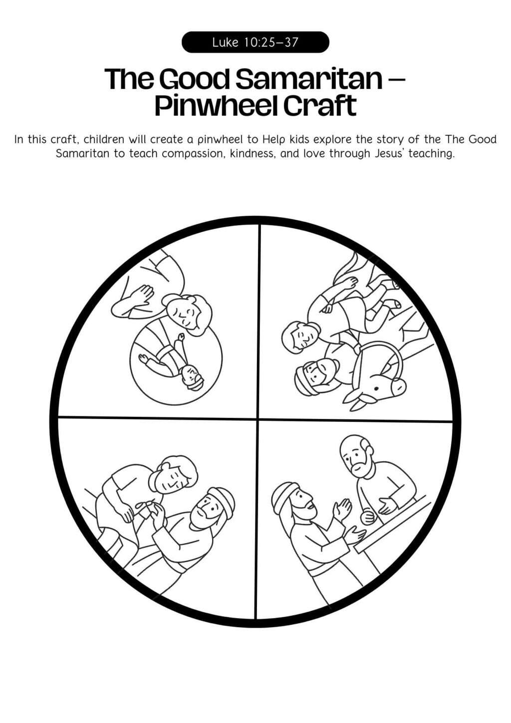 Free “The Good Samaritan” Bible Story Printable – Pinwheel Craft ...