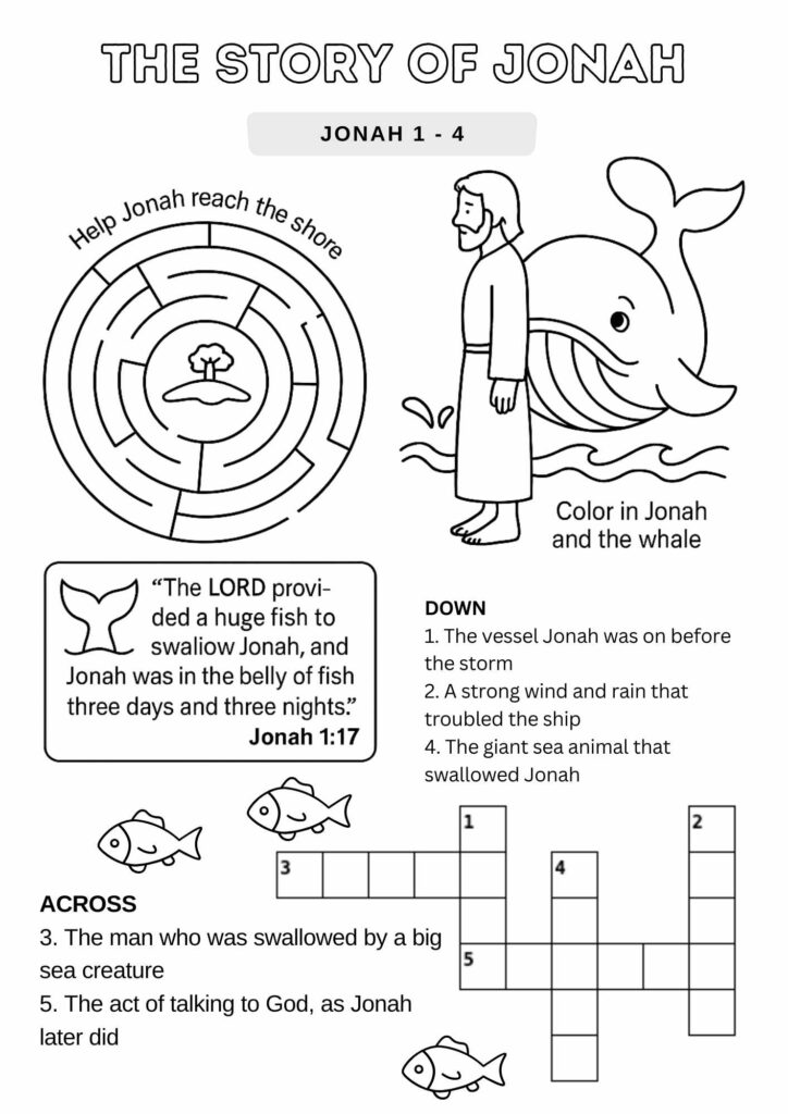 Free Jonah Story Cube & Activity Pack for Kids Ministry - Free Bible ...