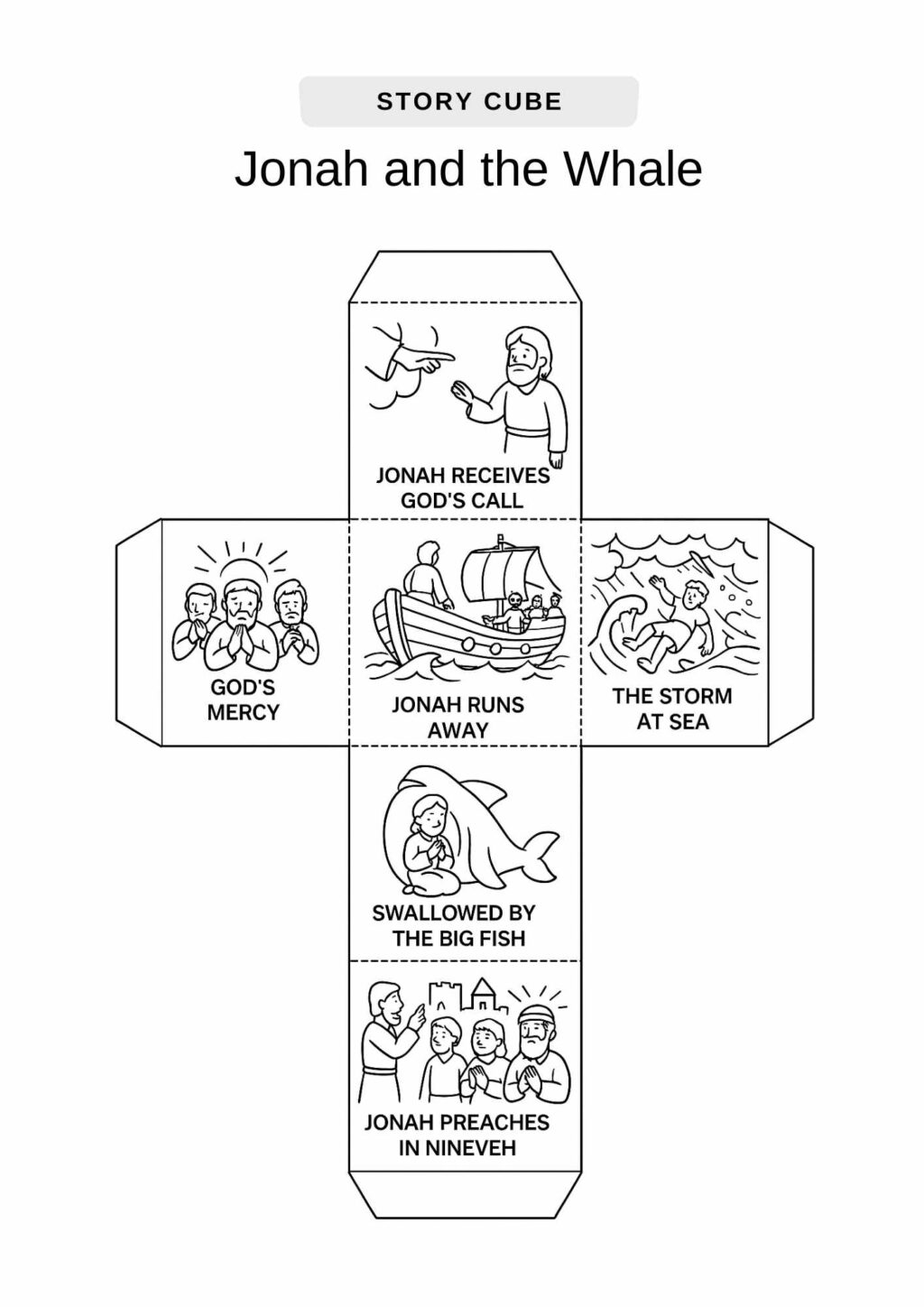 Free Jonah Story Cube & Activity Pack for Kids Ministry - Free Bible ...