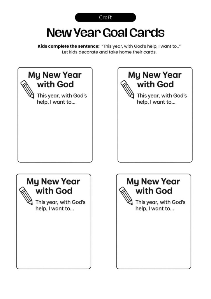 New Year Bible Lesson – Free Printable Lesson Plan, Memory Game ...