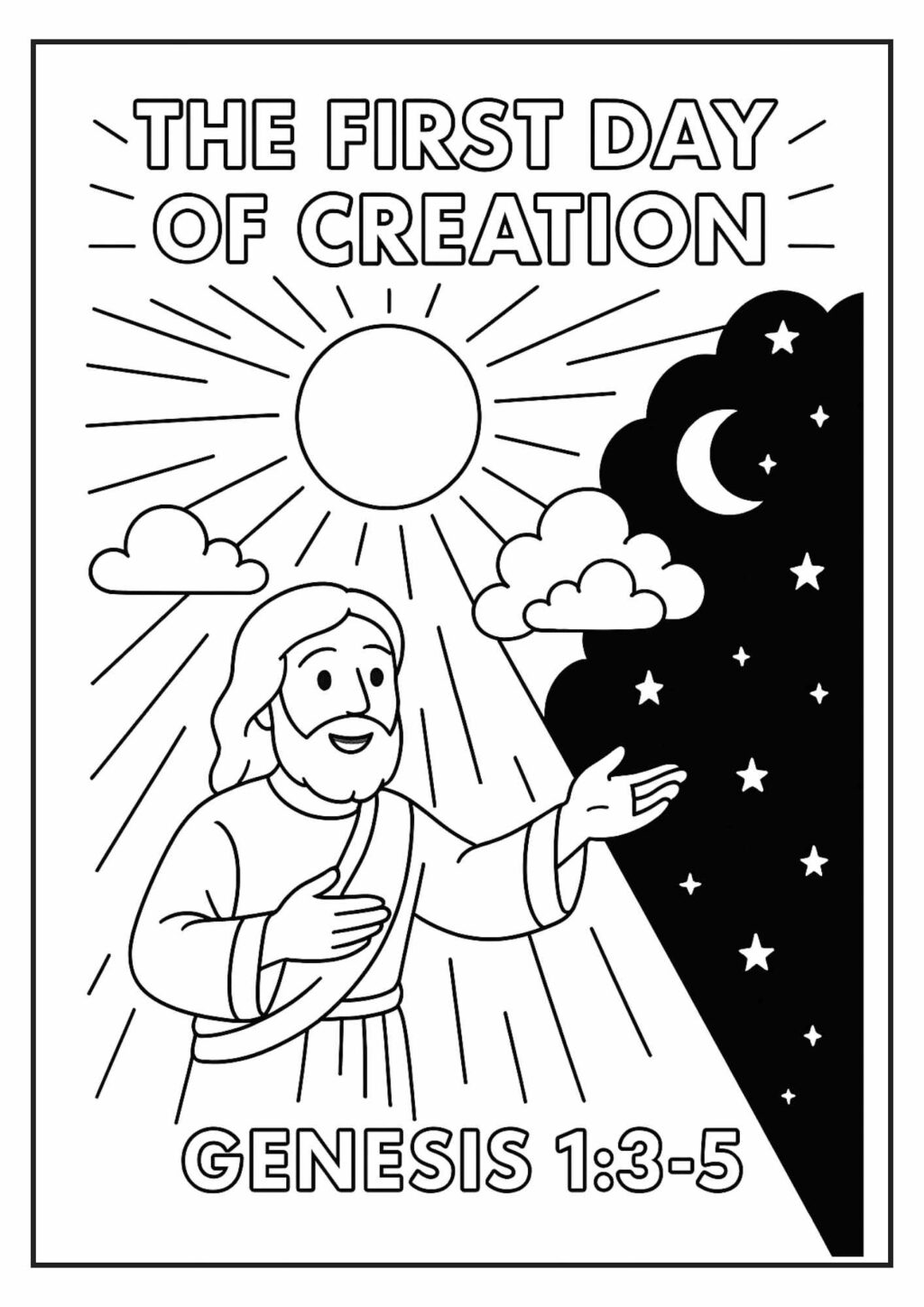 7 Days of Creation Printable Coloring Pages – Bible Activities for Kids ...