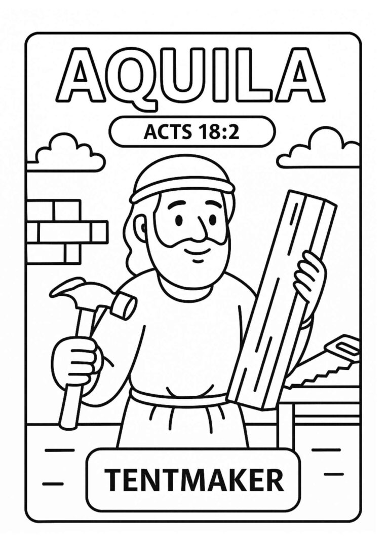 Aquila Bible Character Coloring Page – Free Printable for Kids (Acts 18 ...