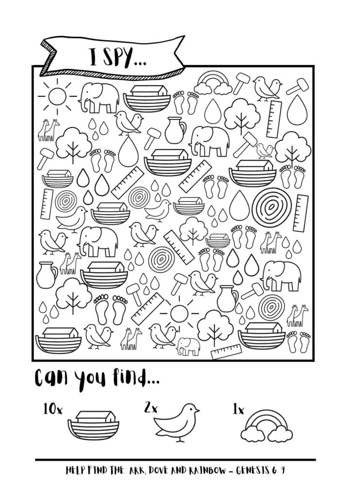 Noah’s Ark – Bible I SPY Activity Sheet (Genesis 6–9) - Free Bible ...
