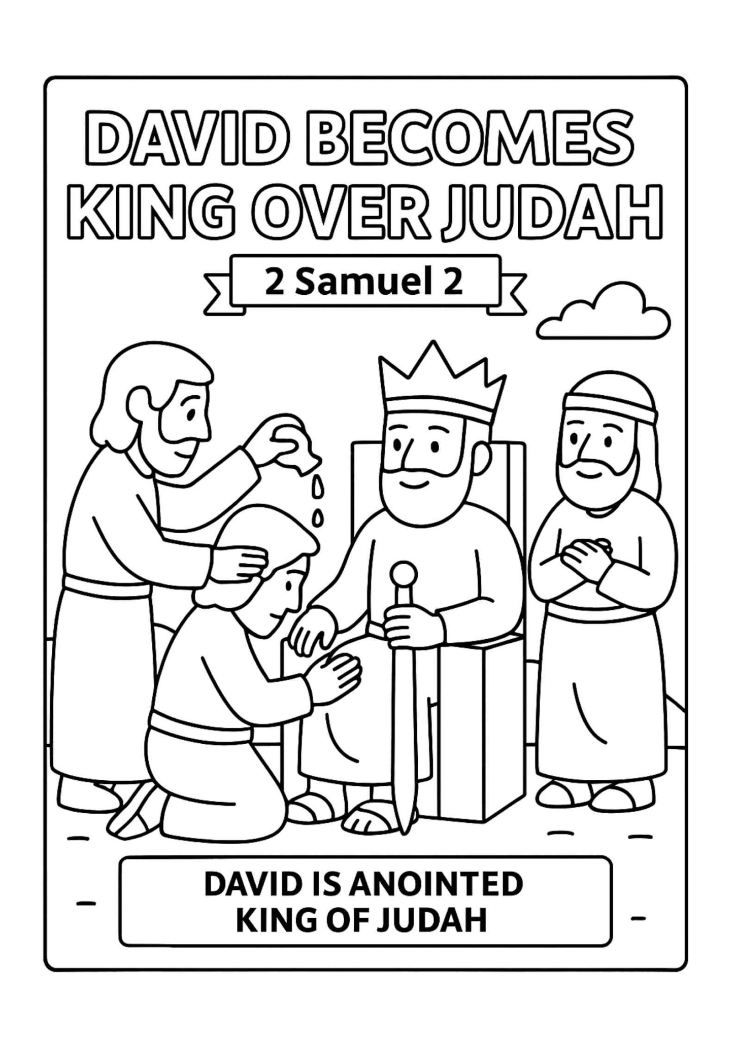 David Becomes King Over Judah – 2 Samuel 2 Coloring Page (Free ...
