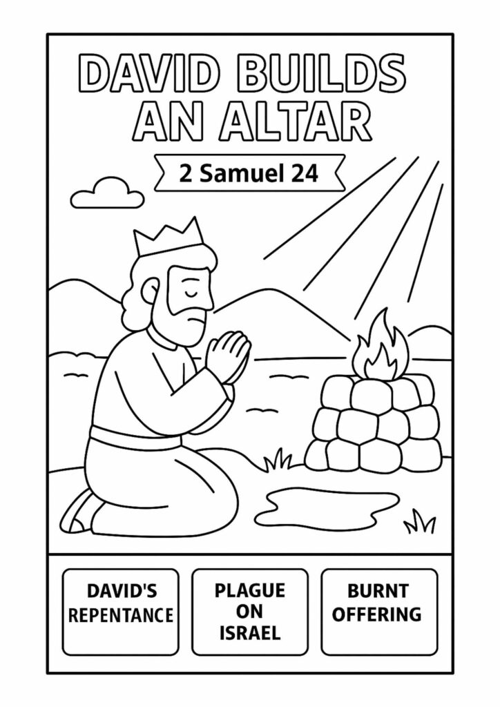 David Builds an Altar – Free Bible Coloring Page for Kids (2 Samuel 24 ...
