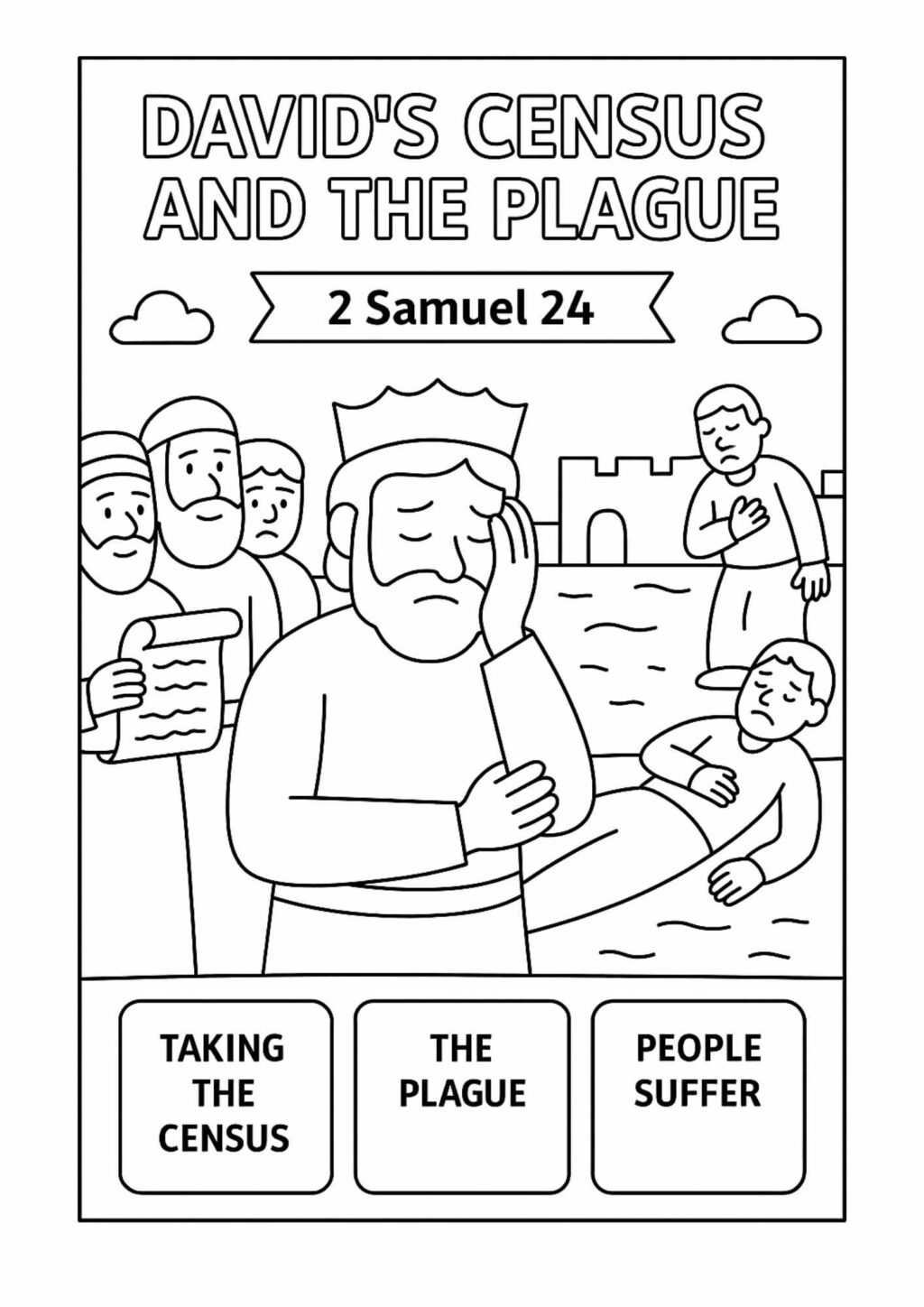 David’s Census and the Plague – Free Bible Coloring Page for Kids (2 ...