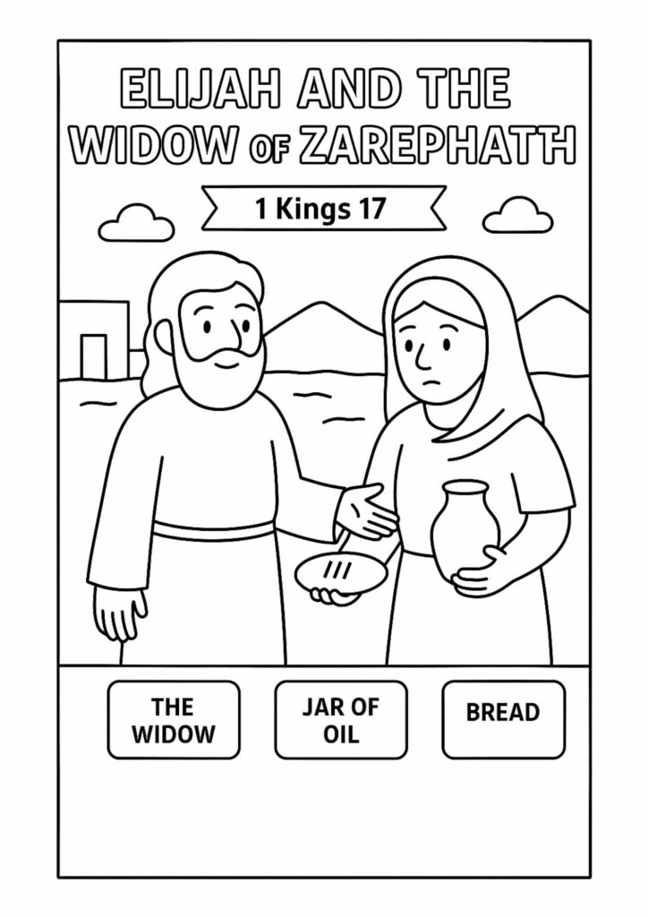 Elijah and the Widow of Zarephath – Free Bible Coloring Page for Kids ...