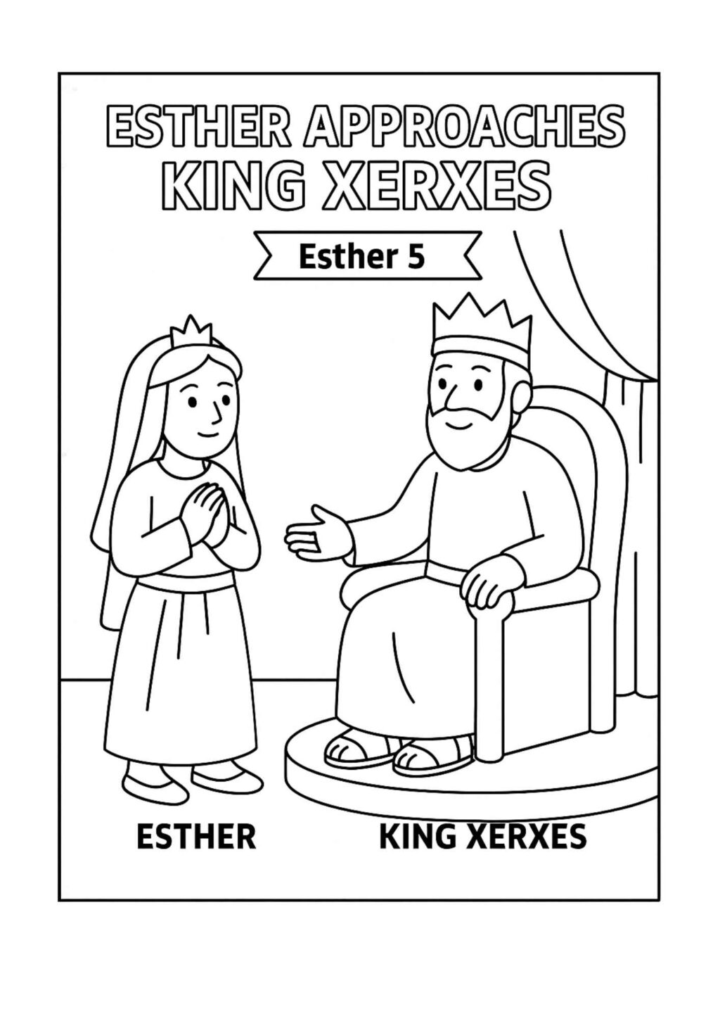 Esther in the Bible Coloring Pages – Free Printable Set for Kids - Free ...