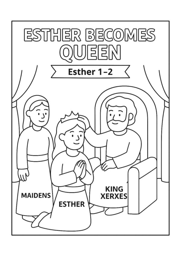 Esther in the Bible Coloring Pages – Free Printable Set for Kids - Free ...