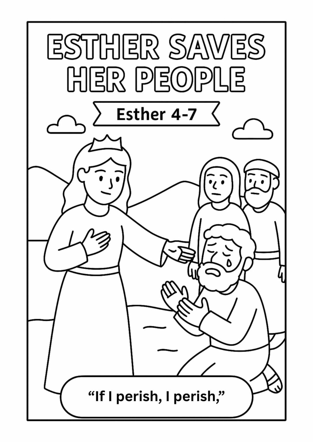 Esther in the Bible Coloring Pages – Free Printable Set for Kids - Free Bible Worksheets