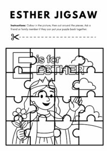 Esther Themed Cut and Color Puzzle – Free Bible Printable for Kids ...