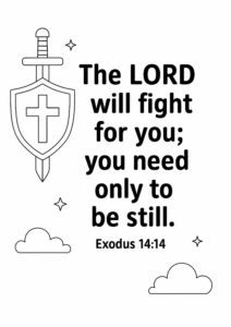 Exodus 14:14 Memory Verse Coloring Page – “The LORD Will Fight for You ...