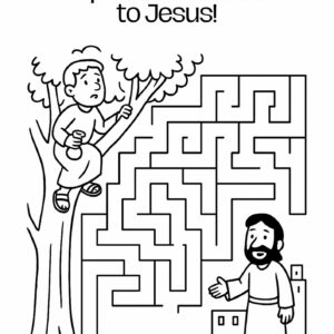 Zacchaeus maze printable Archives - Free Bible Worksheets