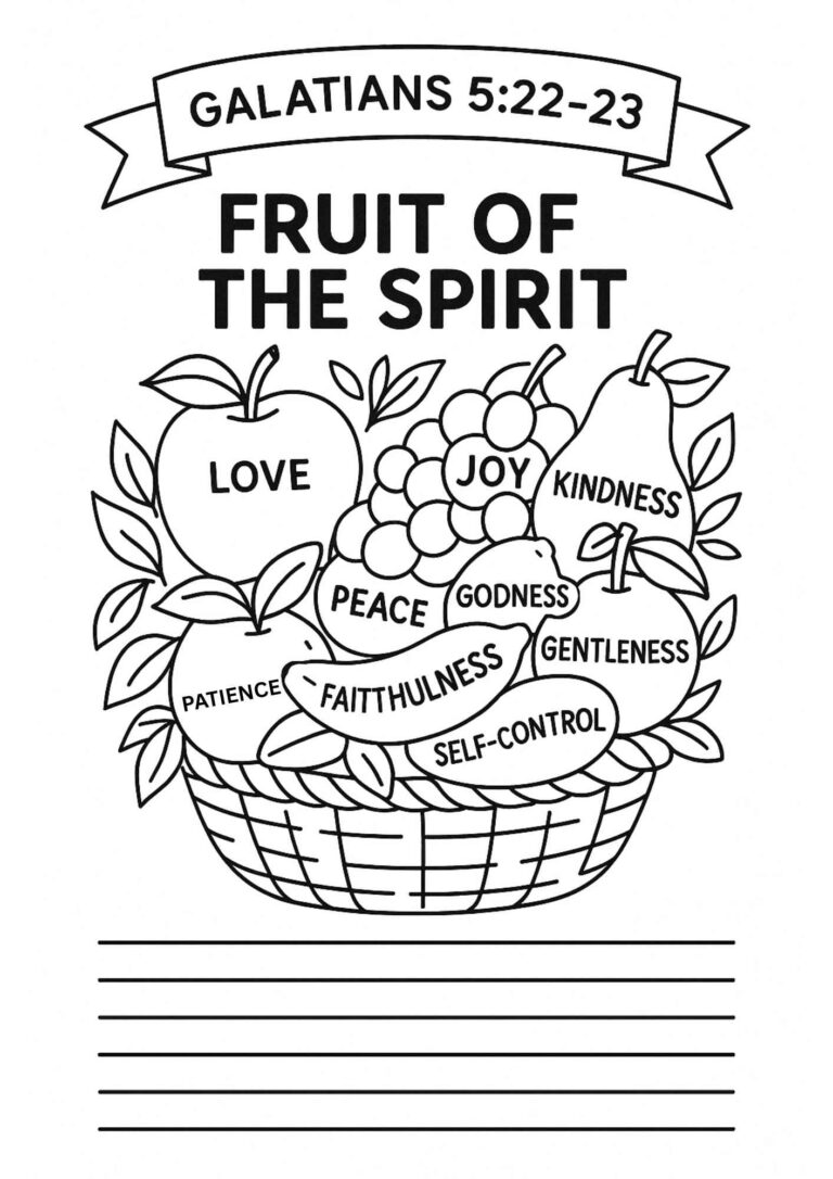 Fruit of the Spirit Colouring Journal Page – Galatians 5:22‑23 ...