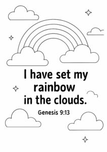 Genesis 9:13 Memory Verse Coloring Page – “I Have Set My Rainbow in the ...
