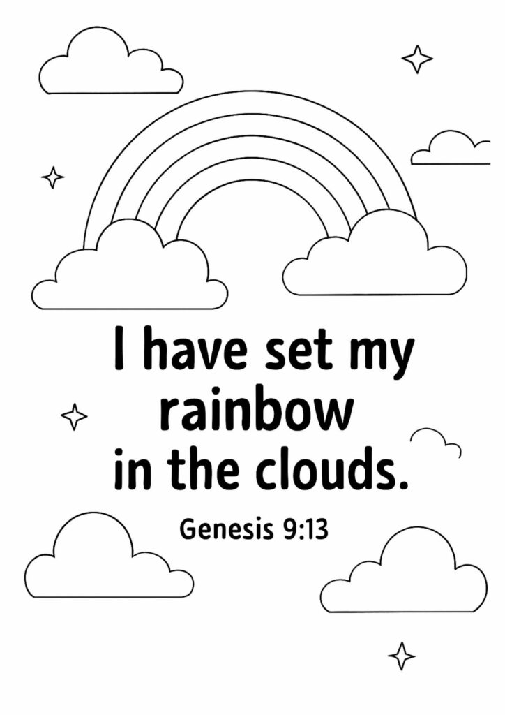 Genesis 9:13 Memory Verse Coloring Page – “I Have Set My Rainbow in the ...