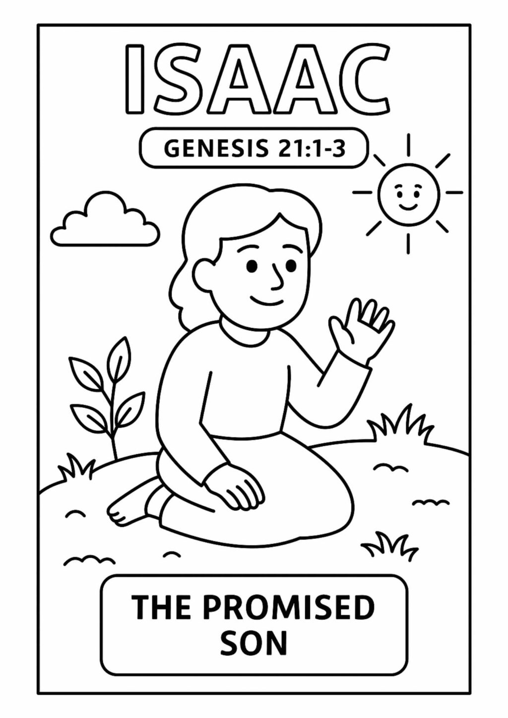 Isaac Bible Character Coloring Page – Free Printable for Kids (Genesis 21:1–3) - Free Bible ...