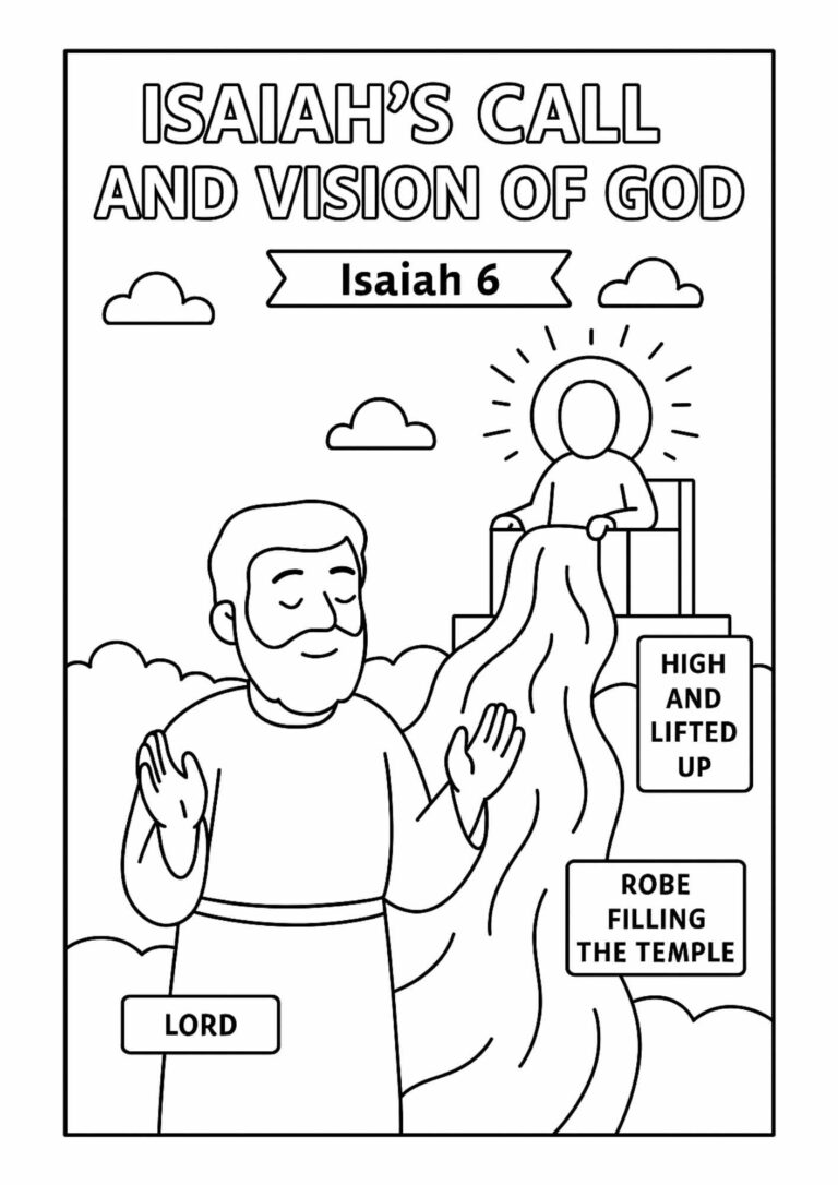 Isaiah’s Call and Vision of God – Free Bible Coloring Page for Kids (Isaiah 6) - Free Bible ...