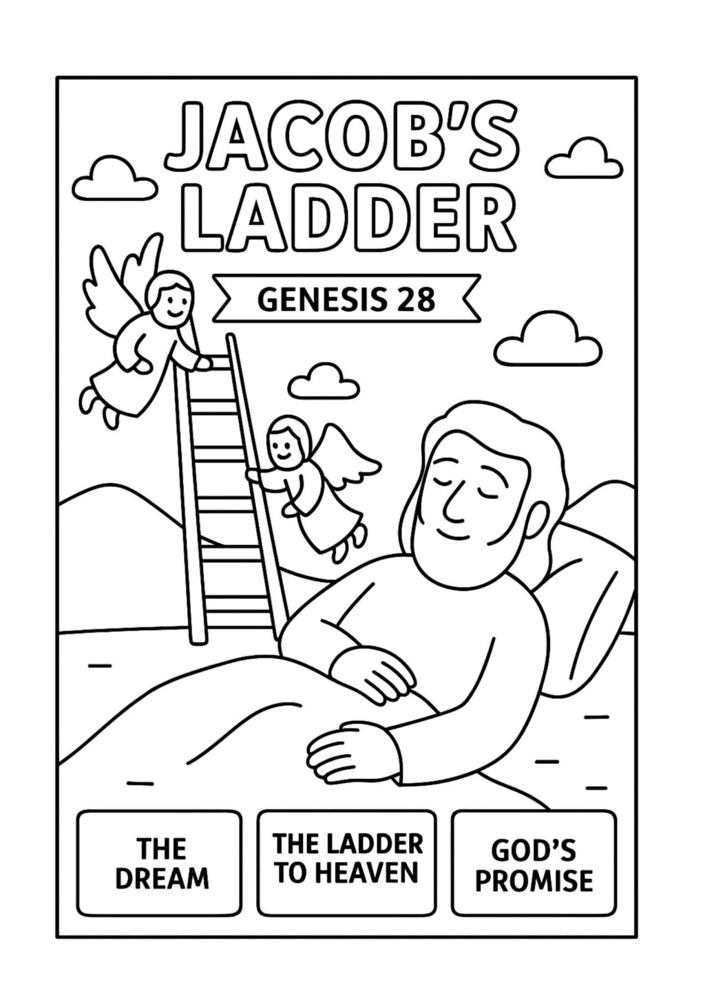 Jacob’s Ladder Coloring Page – Free Genesis 28 Printable for Kids ...
