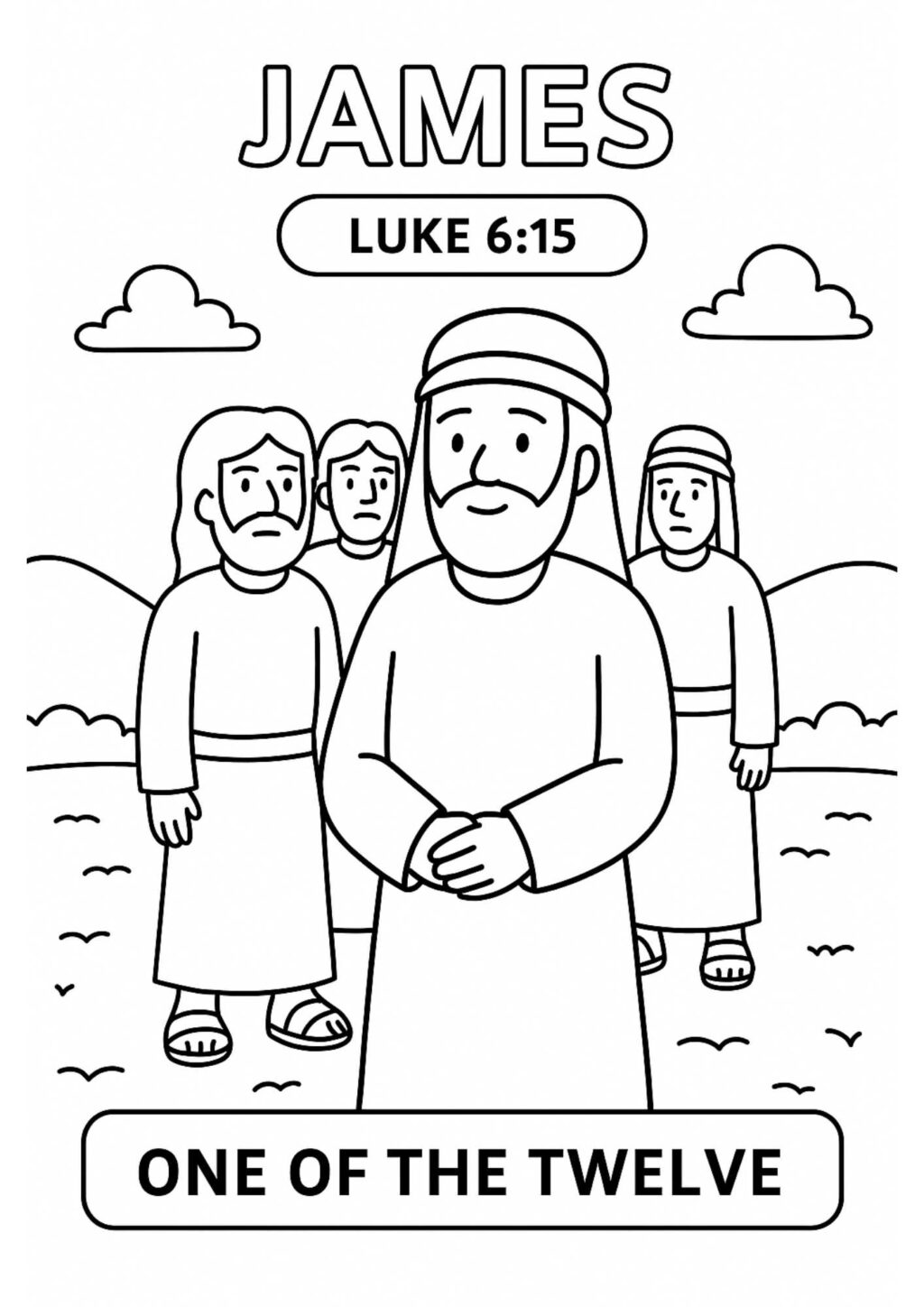 James (Son of Alphaeus) Bible Coloring Page – Free Printable for Kids ...