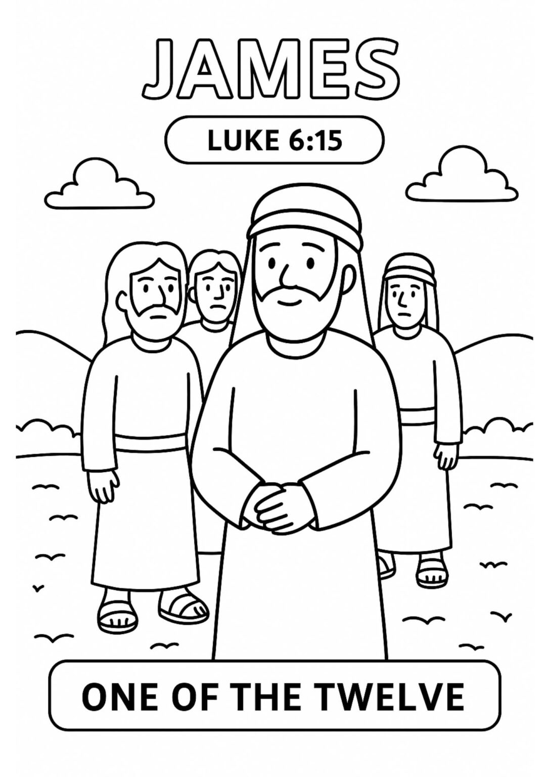 James (Son of Alphaeus) Bible Coloring Page – Free Printable for Kids ...