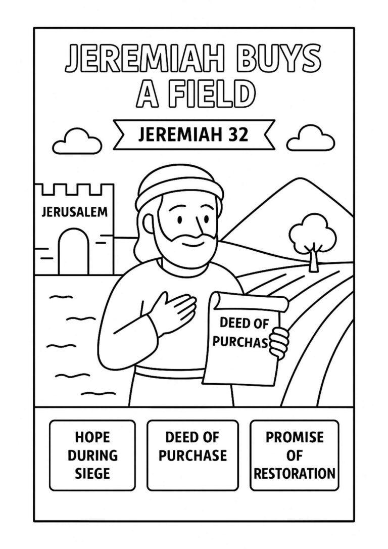 Jeremiah Buys a Field – Free Bible Coloring Page for Kids (Jeremiah 32 ...