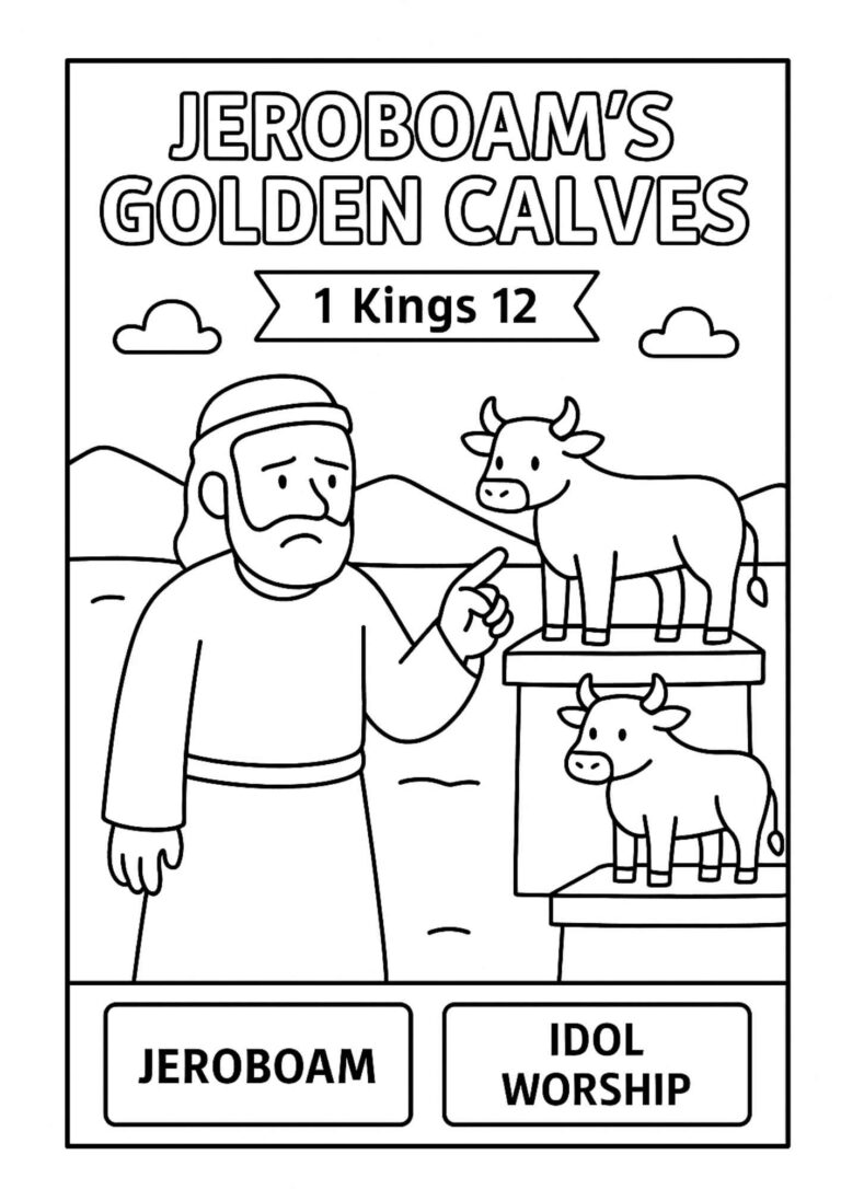 Jeroboam’s Golden Calves – Free Bible Coloring Page for Kids (1 Kings ...