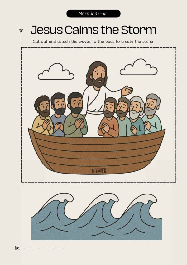 Jesus Calms the Storm – Printable Folding Craft for Kids (Mark 4:35–41 ...