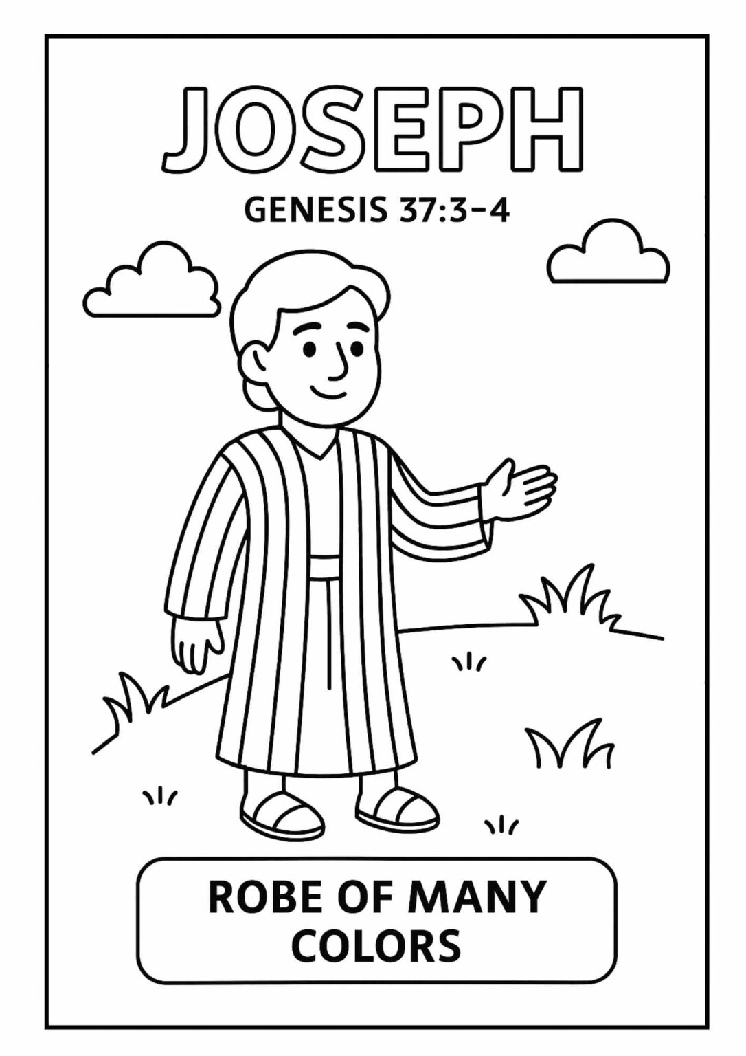 Joseph Bible Character Coloring Page – Free Printable for Kids (Genesis ...