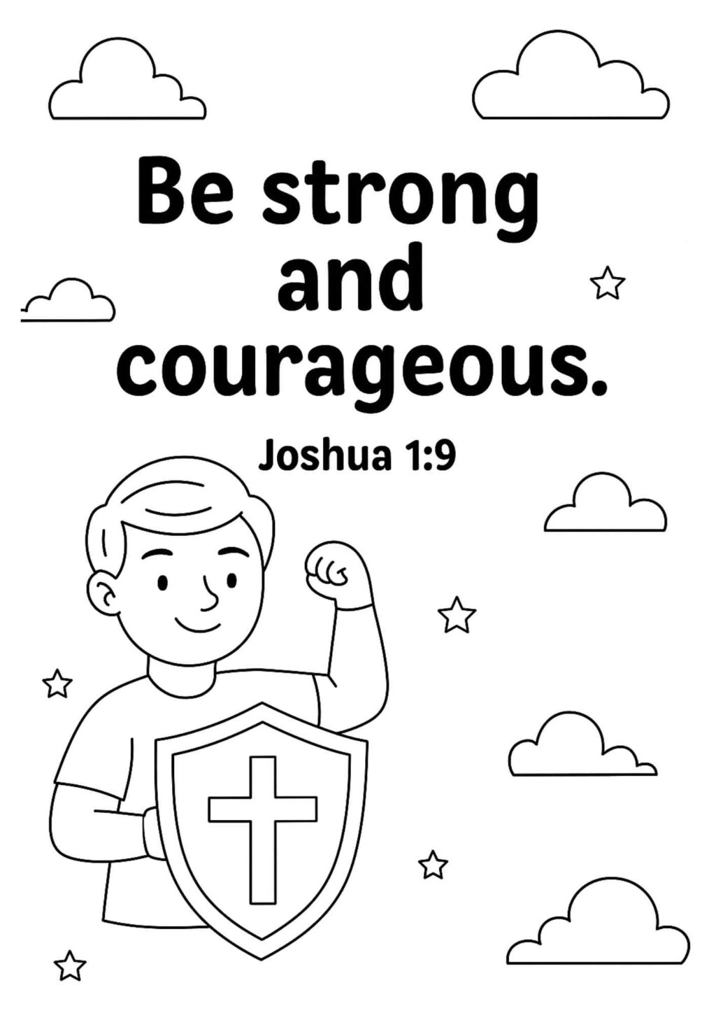 Joshua 1:9 Memory Verse Coloring Page – “Be Strong and Courageous ...