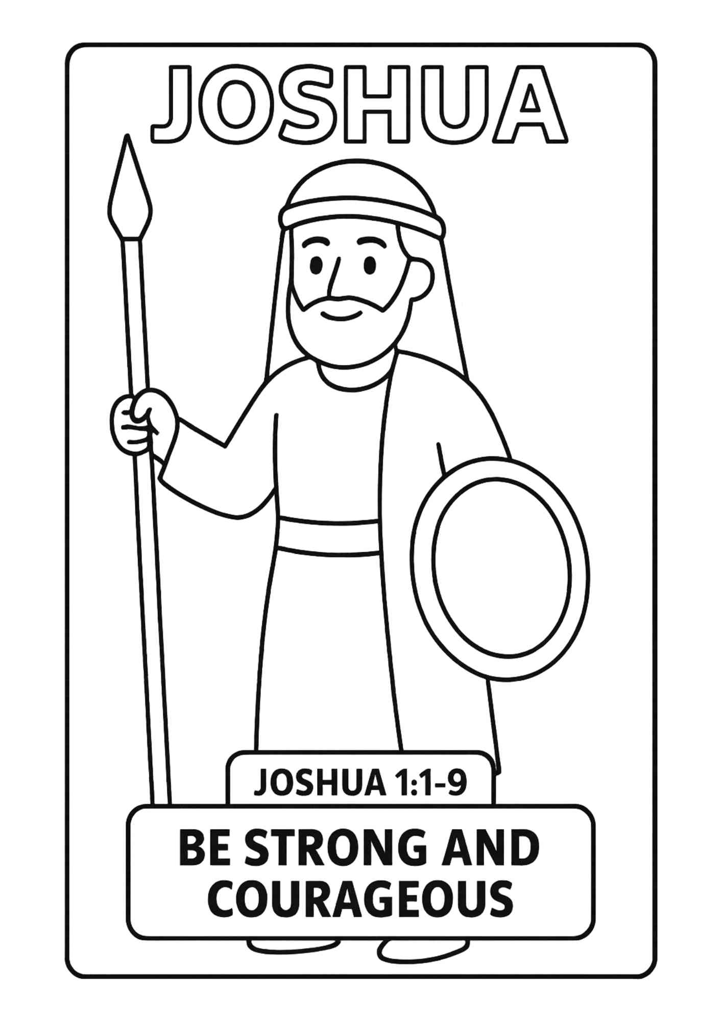 Joshua Bible Character Coloring Page – Free Printable for Kids (Joshua ...