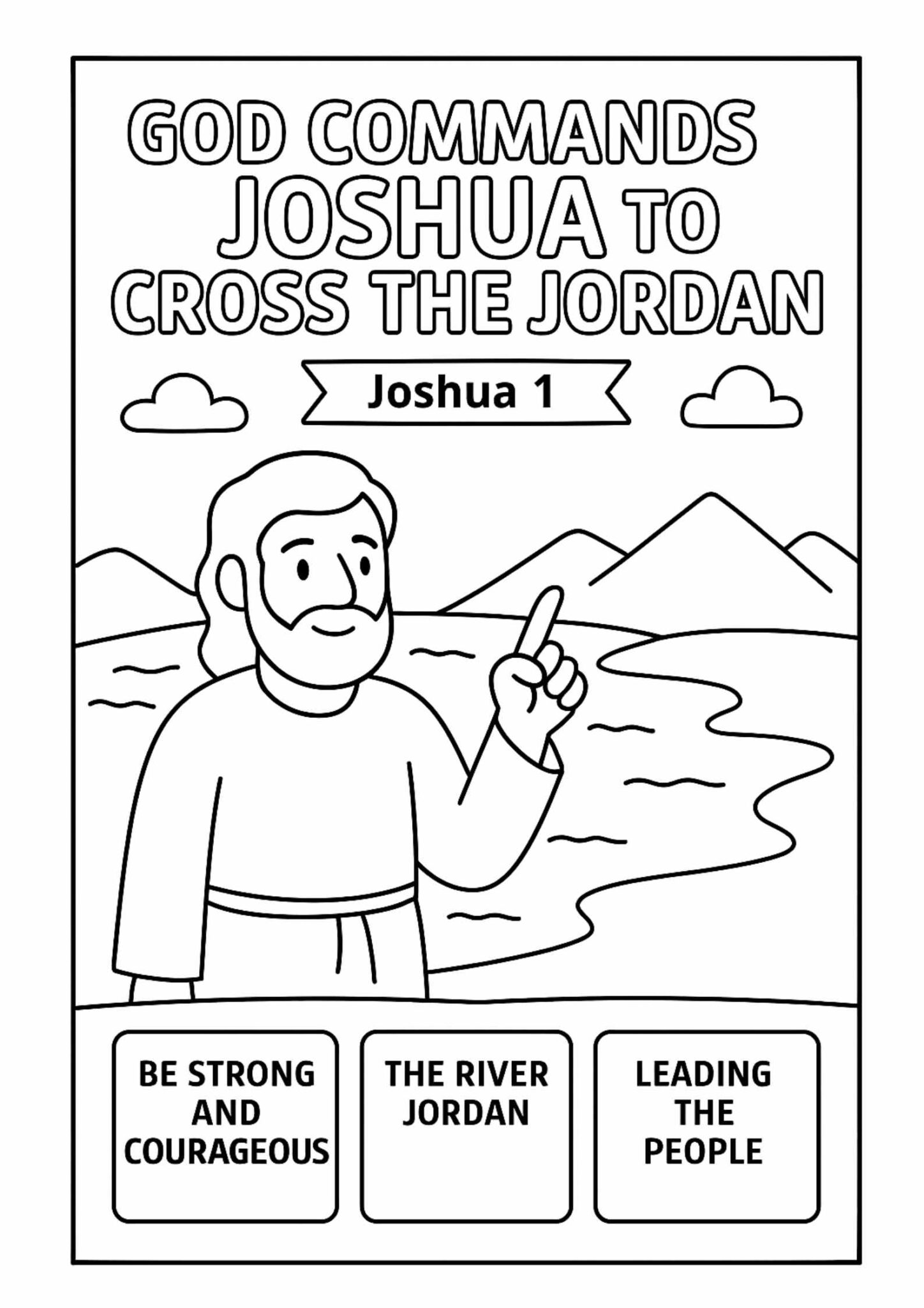 Joshua Crosses the Jordan Coloring Page – Free Joshua 1 Printable for ...