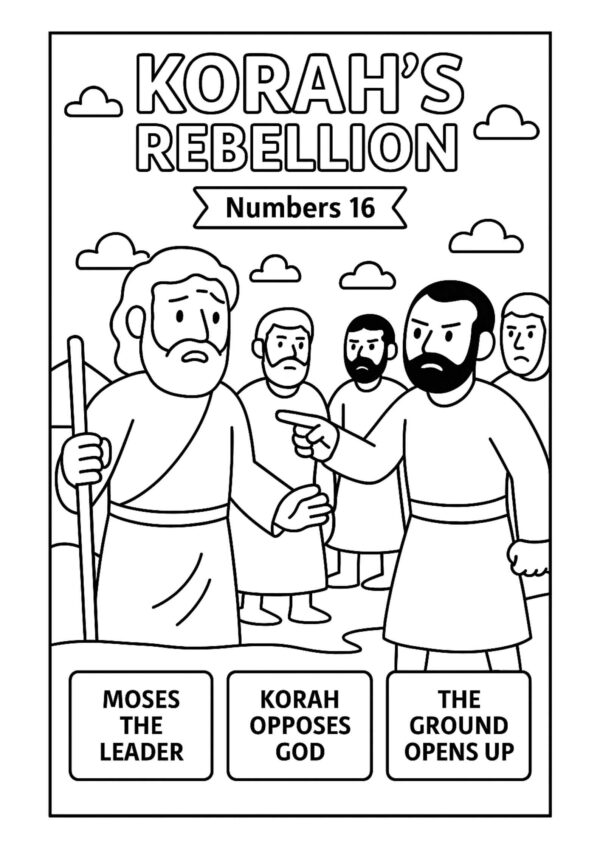 Korah’s Rebellion Coloring Page – Free Numbers 16 Printable for Kids ...