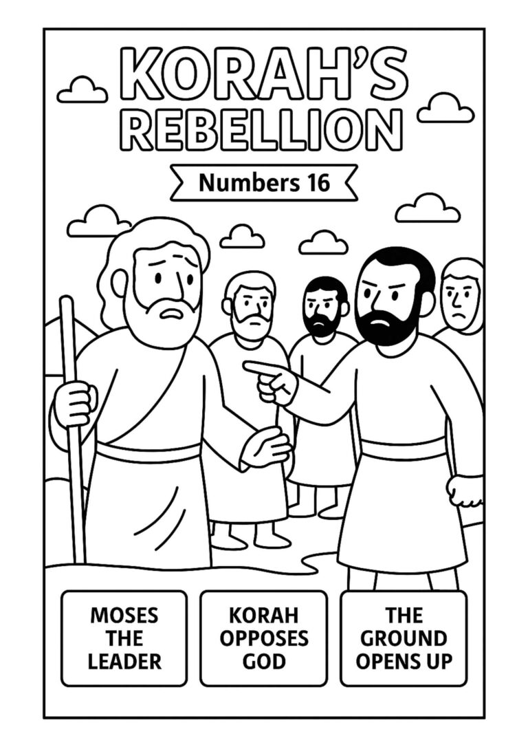 Korah’s Rebellion Coloring Page – Free Numbers 16 Printable for Kids ...