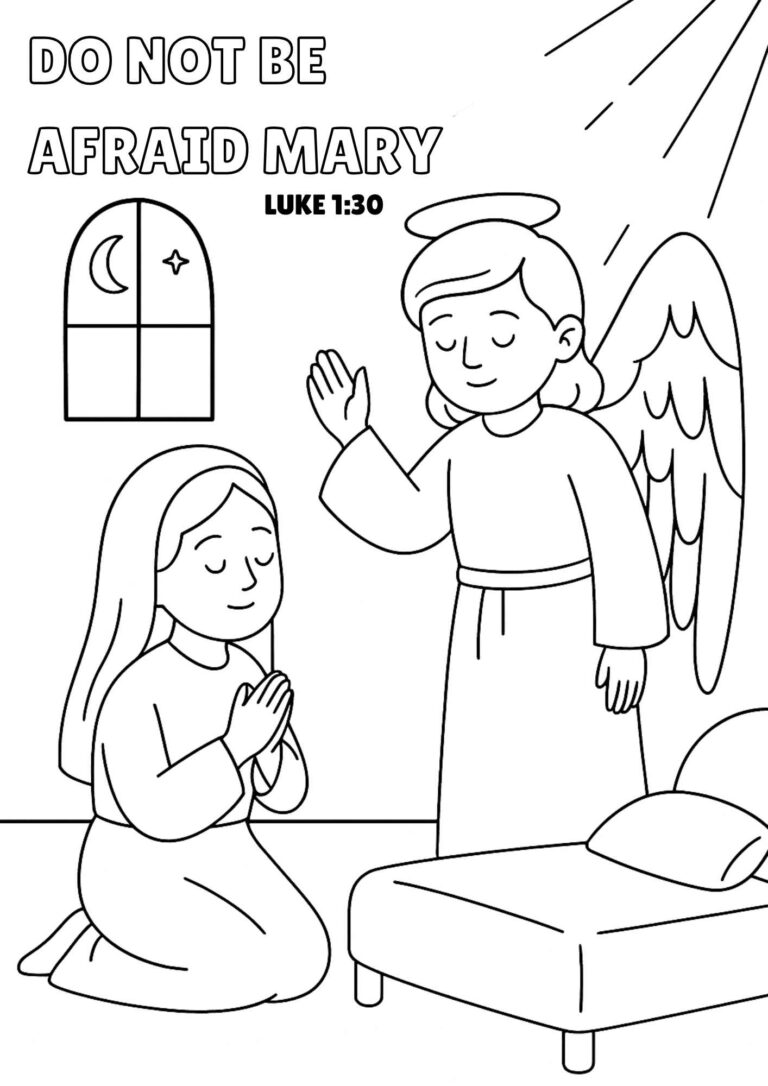 Luke 1:30 Memory Verse Coloring Page – “Do Not Be Afraid, Mary” - Free ...