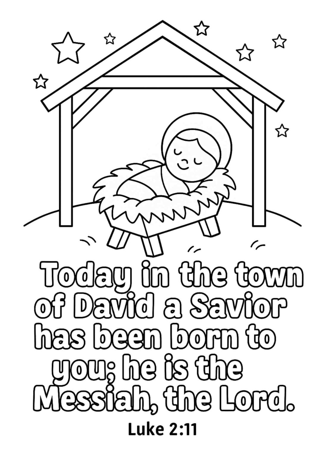 Luke 2:11 Memory Verse Coloring Page – “Today in the Town of David a ...