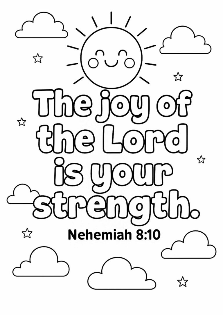 Nehemiah 8:10 Memory Verse Coloring Page – “The Joy of the Lord Is Your ...