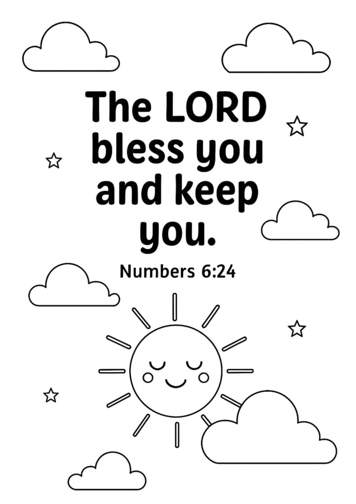 Numbers 6:24 Memory Verse Coloring Page – “The LORD Bless You and Keep ...