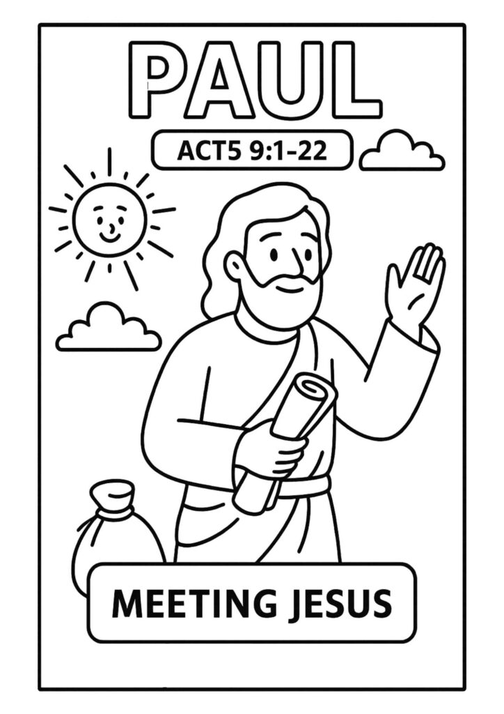 Paul (Saul) Bible Character Coloring Page – Free Printable for Kids ...