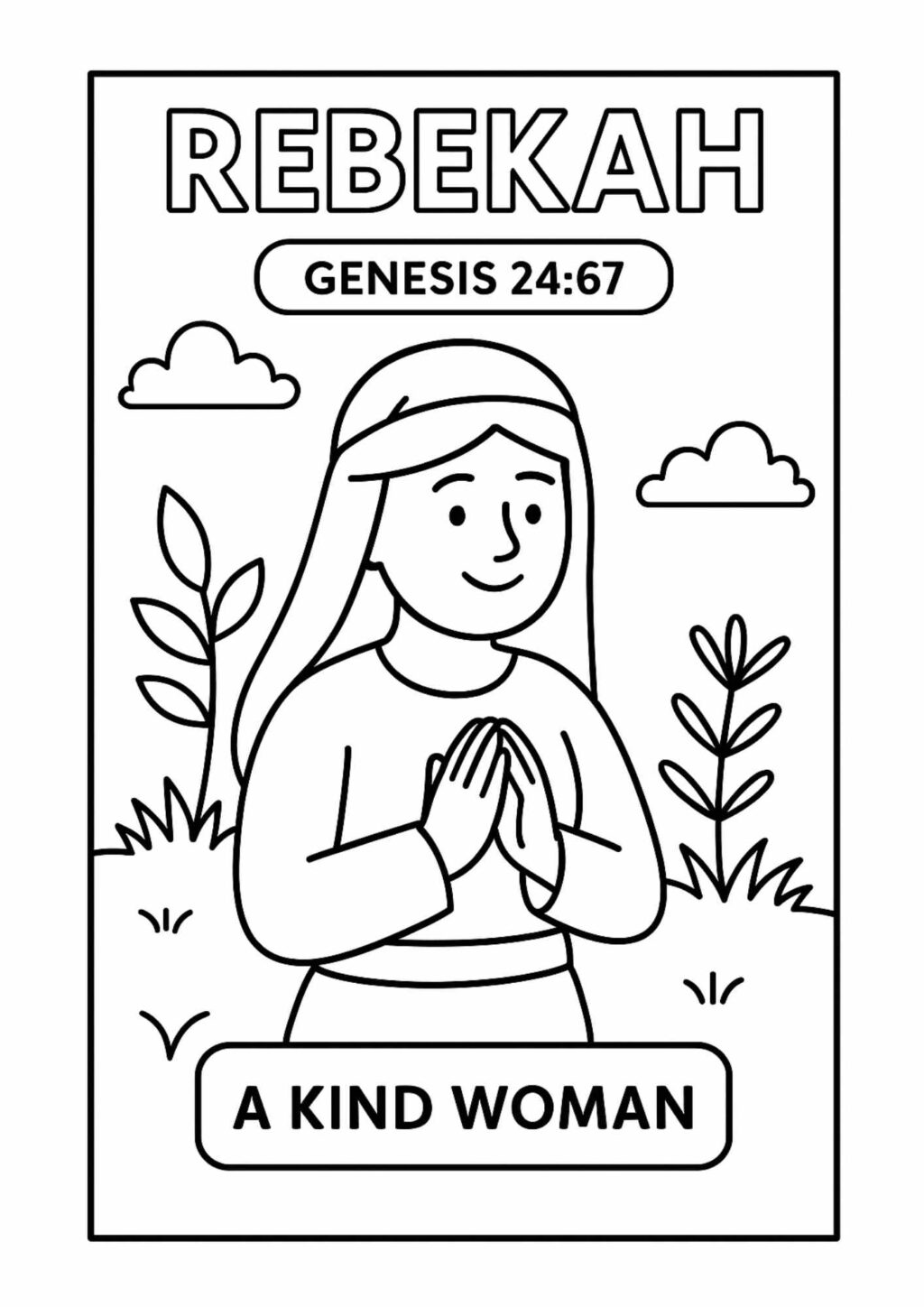 Rebekah Bible Character Coloring Page – Free Printable for Kids ...