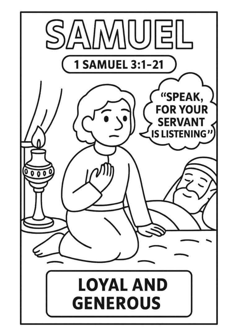 Samuel Bible Character Coloring Page – Free Printable for Kids (1 ...
