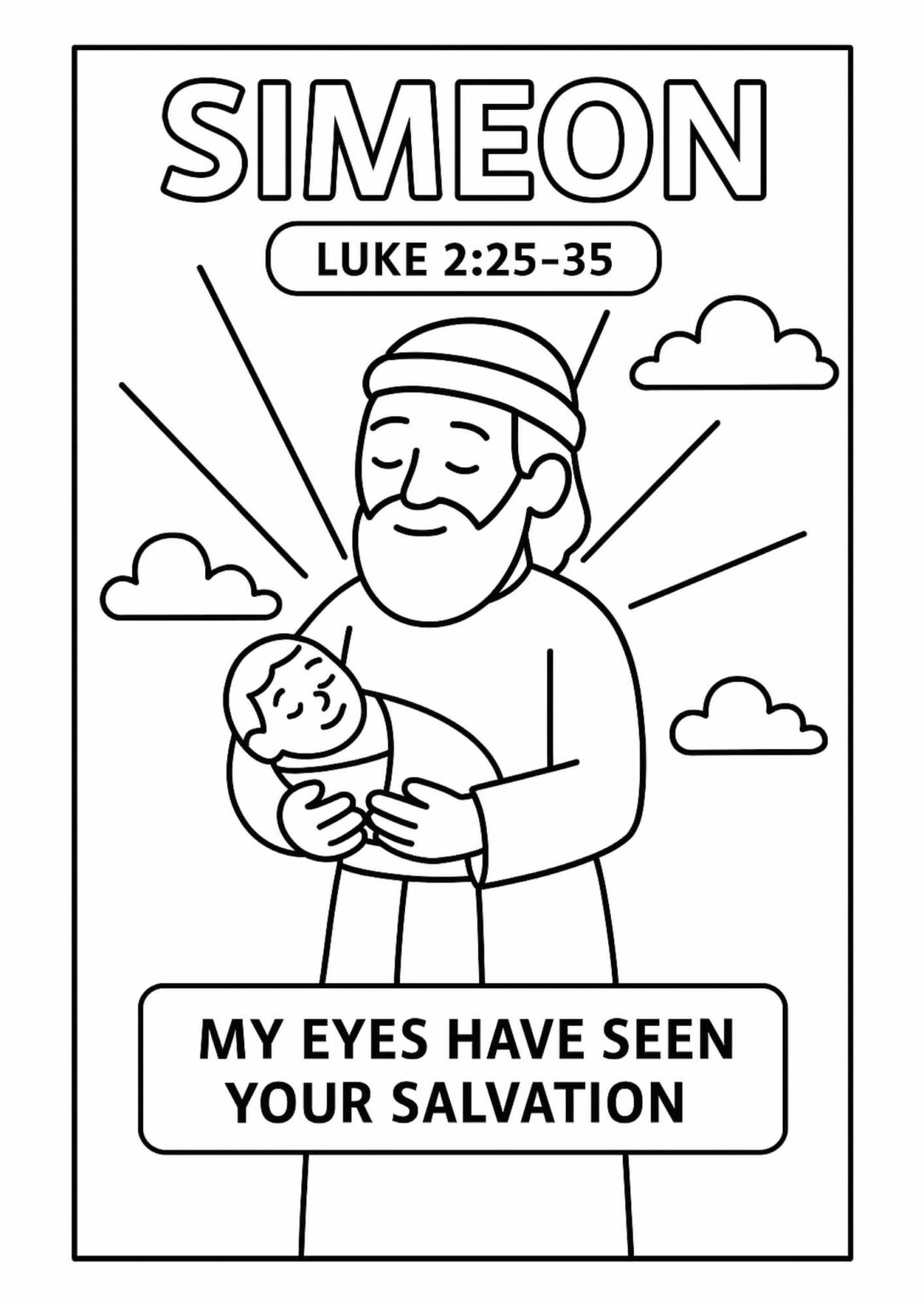 Simeon Bible Character Coloring Page – Free Printable for Kids (Luke 2: ...