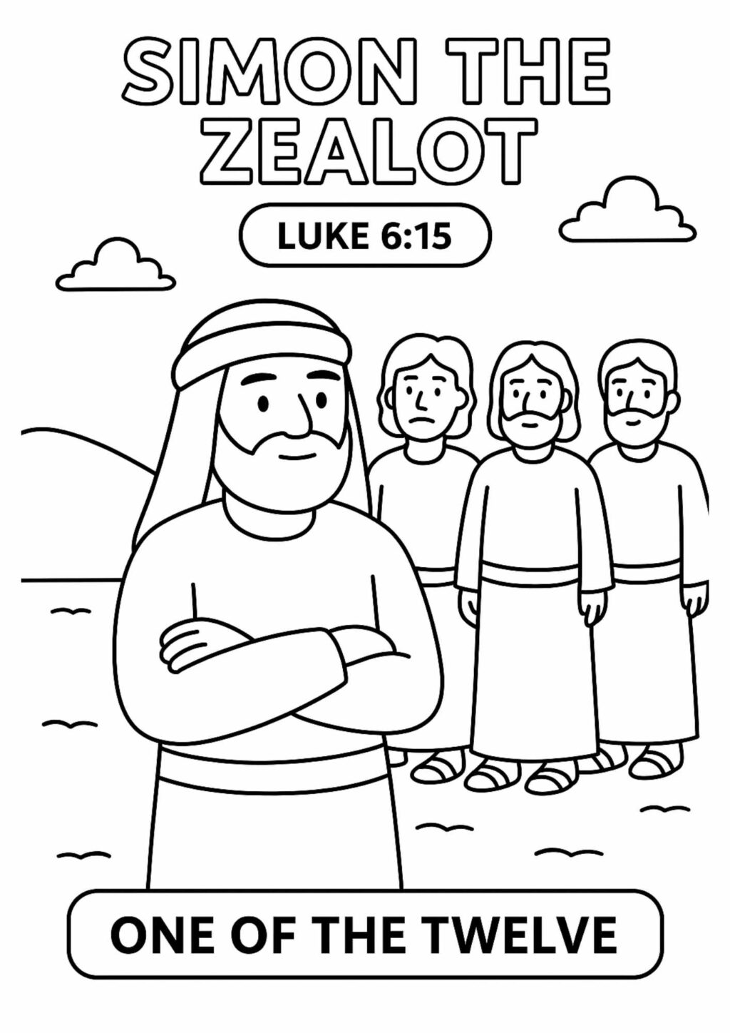 Simon the Zealot Bible Coloring Page – Free Printable for Kids (Luke 6: ...