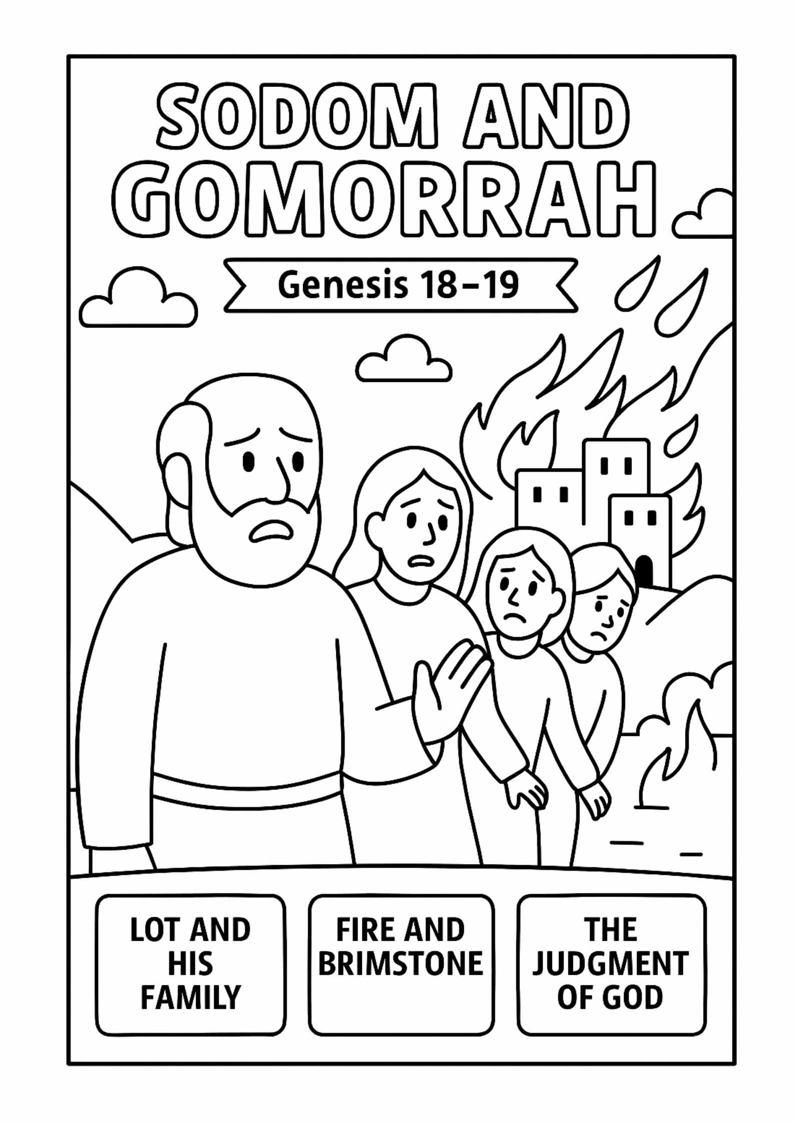 Sodom and Gomorrah Coloring Page – Free Genesis 18–19 Printable for ...