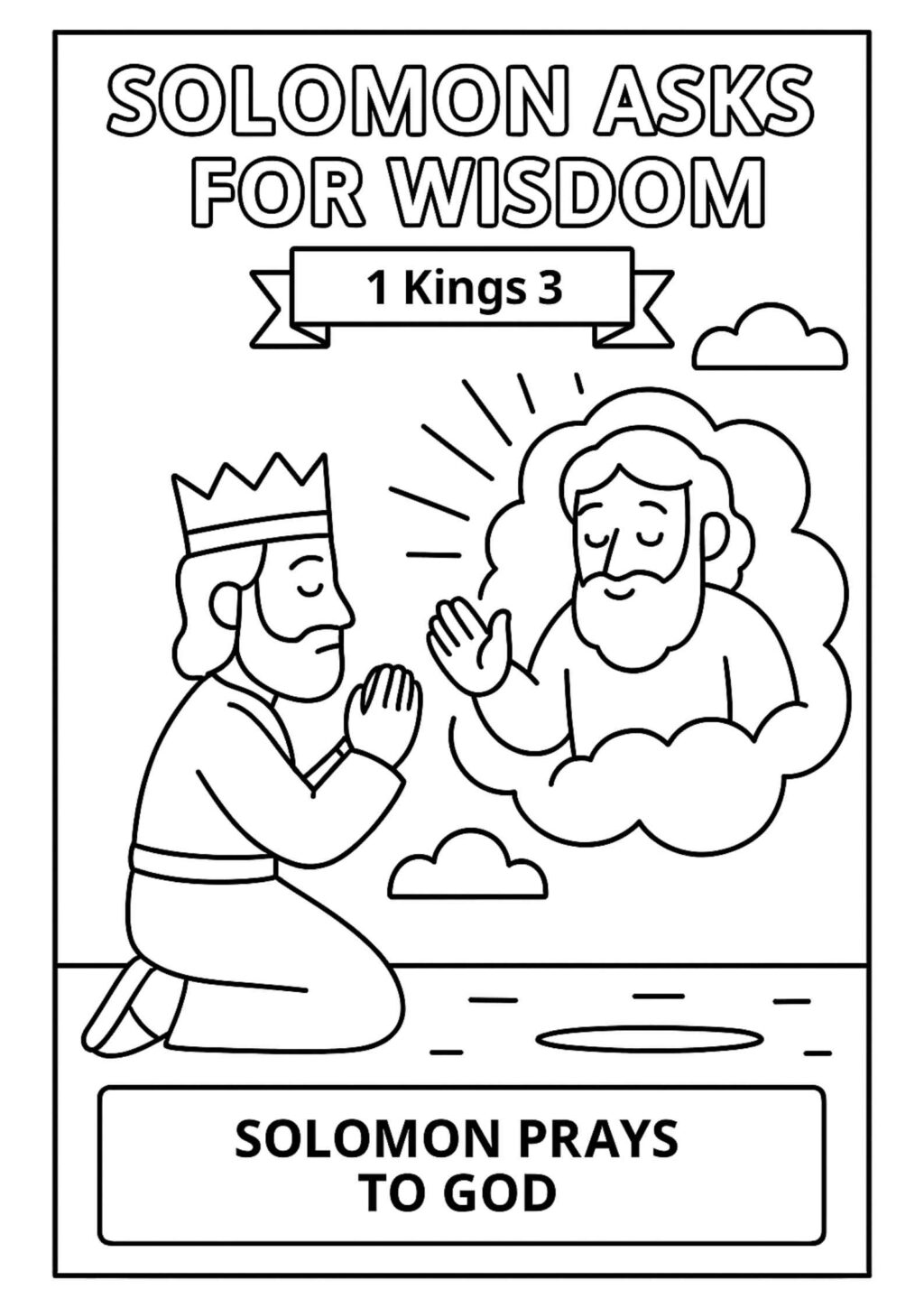 Solomon Asks for Wisdom – 1 Kings 3 Coloring Page (Free Printable) - Free Bible Worksheets