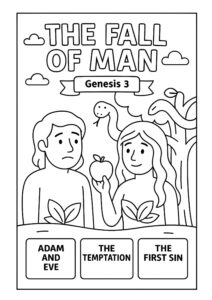 The Fall of Man Coloring Page – Free Adam and Eve Printable for Kids ...