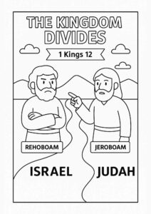 The Kingdom Divides – Free Bible Coloring Page for Kids (1 Kings 12 ...