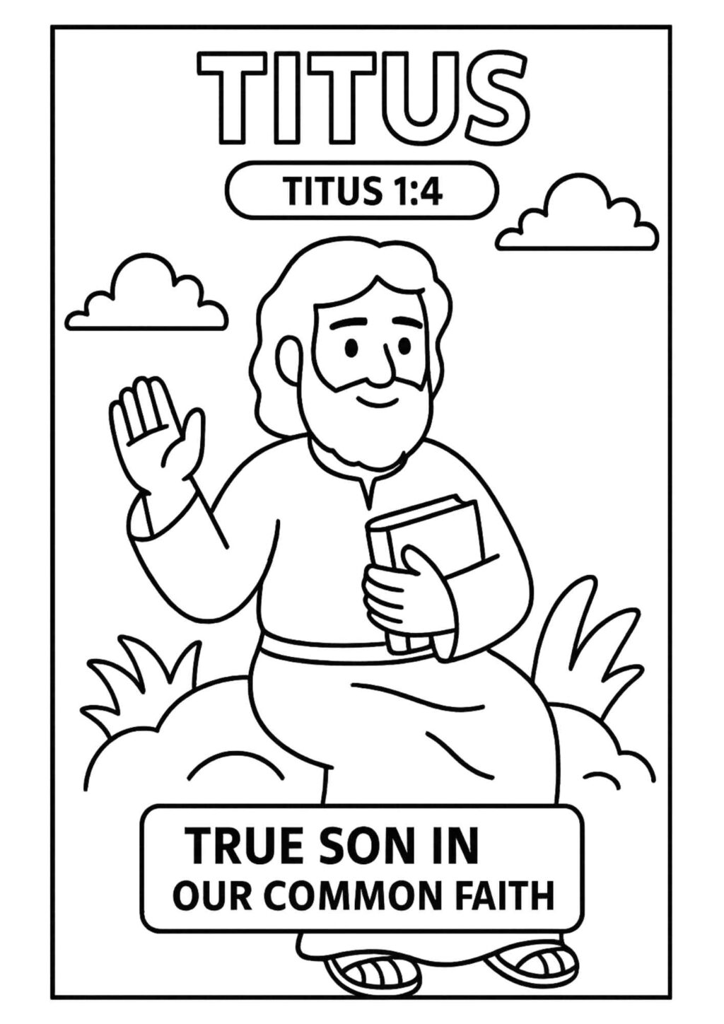Titus Bible Character Coloring Page – Free Printable for Kids (Titus 1: ...