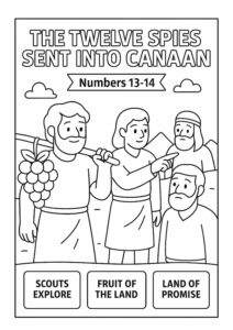 Twelve Spies in Canaan Coloring Page – Free Numbers 13–14 Printable for ...