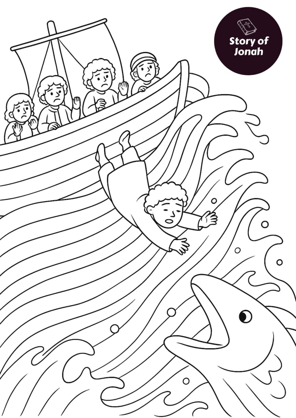 The Story of Jonah – Printable Coloring Page Series for Kids - Free ...